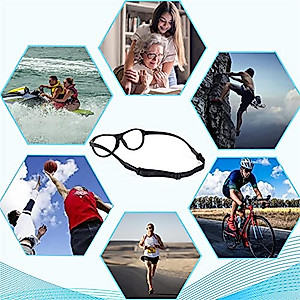 Egmen Glasses Strap Sports, 3 Pcs Eyeglasses Straps for Sunglasses, Adjustable Anti Slip Glasses Holder Bands for Kids, Men and Women, Black No Tail Eyewear Retainer(8-13 Inch)