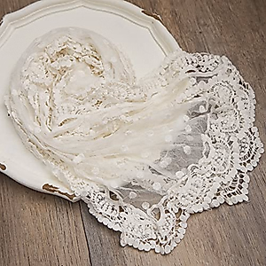 Zeroest Baby Photography Props Blanket Newborn Photo Shoot Outfits Infant Photos Lace Wrap (Snow White)