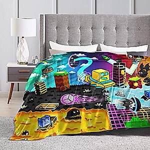 uiuzirv Game Throw Blanket Flannel Printed Super Soft Bed Throw Blanket for Sleepers,Bed,Sofa 50" X40