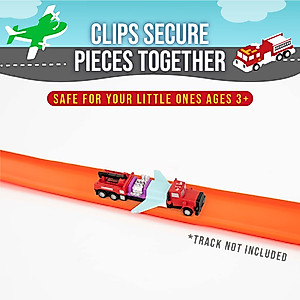 POPULAR PLAYTHINGS Micro Mix or Match Vehicles Deluxe Set of 4 Toy Cars, Toy Fire Truck, Toy Airplane