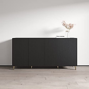 Pafos 4D 75'' Sideboard, Black