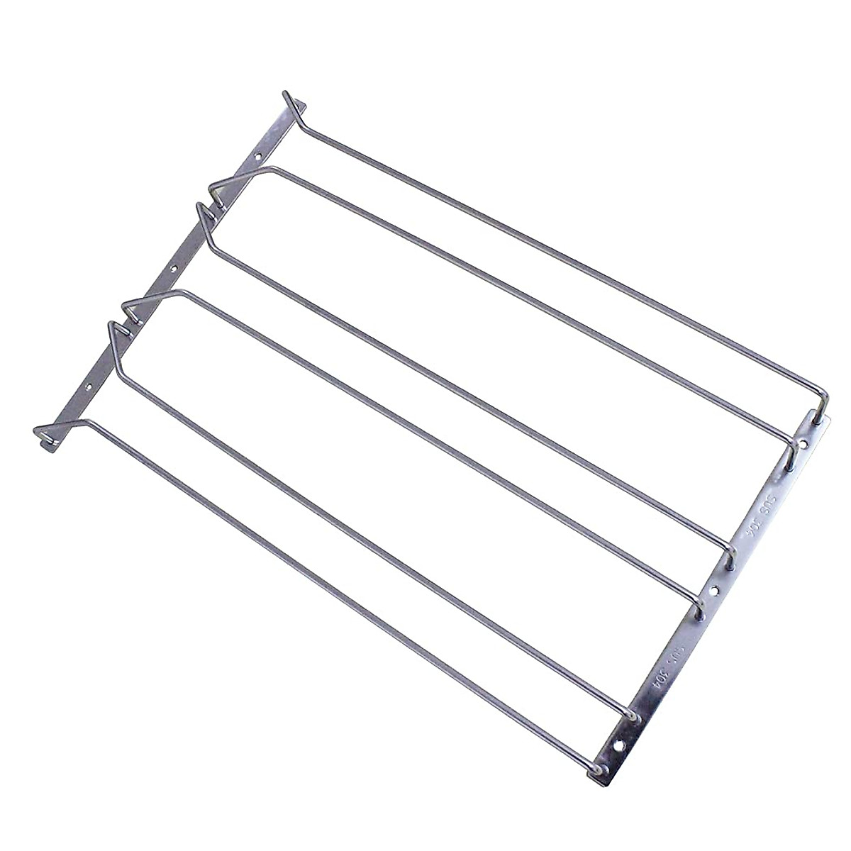 Abcsea 45 cm Stainless Steel Wine Glass Holder Rack, Chrome Wine Glass Holders Under Cabinet, 1 Piece (2 Rows)