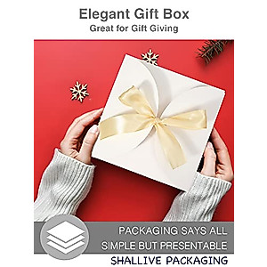 Shallive 6x6x4 Inch 24 Pcs White Boxes Small Gift Boxes with Lids and Ribbons Paper Bridesmaid Proposal Boxes Truffle Craft Cookie Boxes Candle Packaging Empty Box for Wedding Bridal Shower Christmas Holiday Birthday Gift Wrapping