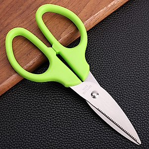 HITOPTY Green Multipurpose Scissors, 6in Straight Sturdy Sharp Scissors for Office School Student Home General Use Sewing Fabric Craft Supplies with Cover