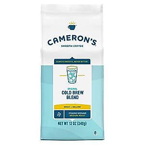 Cameron's Coffee Original Cold Brew Blend Coarse-Ground Coffee, Medium Roast, 100% Arabica, 12-Ounce Bag, (Pack of 1)