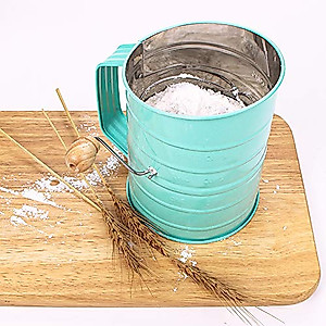 Webake Flour Sifter 3 Cup Stainless Steel Baking Sifter with Rotary Hand Crank