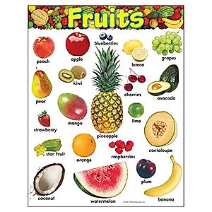TREND enterprises, Inc. Fruits Learning Chart, 17" x 22"