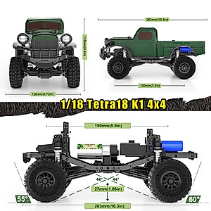 PANDA HOBBY Sport Tetra K1 1/18 RTR Scale 4x4 Rock Crawler 4wd Off-Road Vehicle (Green)