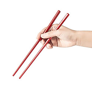 SUPJOYES 5 Pairs Fiberglass Chopsticks - Multicolor Reusable Chopsticks Dishwasher Safe, Japanese Chinese Chop Sticks with Cherry Blossom Pattern, 9 1/2 Inches