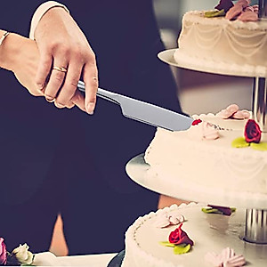 ERVILO Cake Serving Set, Cake Pie Pastry Servers, Stainless steel Cake Knife and Server Set Perfect For Birthday, Wedding, Parties and Events (Silver)