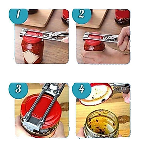 Adjustable Multifunctional Stainless Steel Can Opener Manual Bottle Jar Opener Lid Remover Gripper Kitchen Tool (1 Pcs)