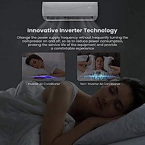 Mini Split ac/Heating System, 9000/12000/18000/24000 BTU MINI Split Air Conditioner; Heater, Saving Energy Wall-Mounted Ductless AC Unit with 1.5 Ton Heat Pump, Kit Rooms up to 1250 Sq. Ft, 208-230V