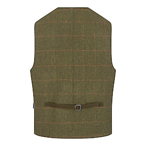 Walker and Hawkes - Men's Derby Tweed Alcott Waistcoat - Dark Sage - Large