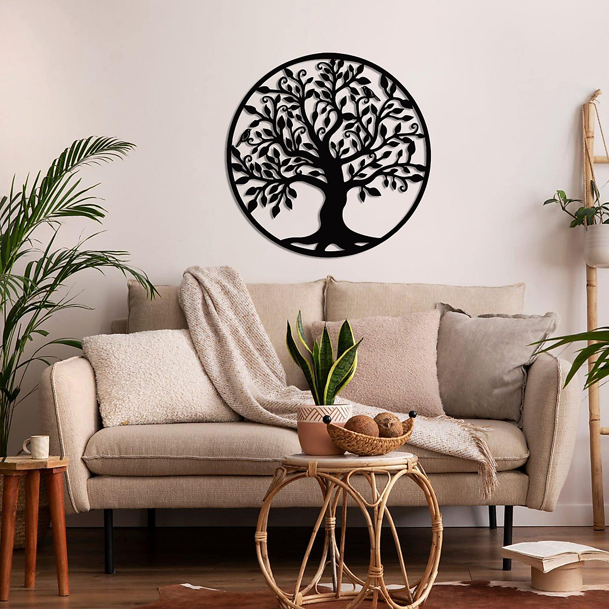 DEKADRON Metal Wall Art - Tree of Life - Family Tree - 3D Wall Silhouette Metal Wall Decor Home Office Decoration Bedroom Living Room Decor Sculpture (28" W x 30" H/71x76cm)