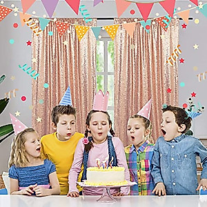 Poise3EHome Rose Gold Sequin Backdrop 2Ft x 8Ft x 2 Panels Sparkly Drape Seamless Photography Curtain for Wedding/Party