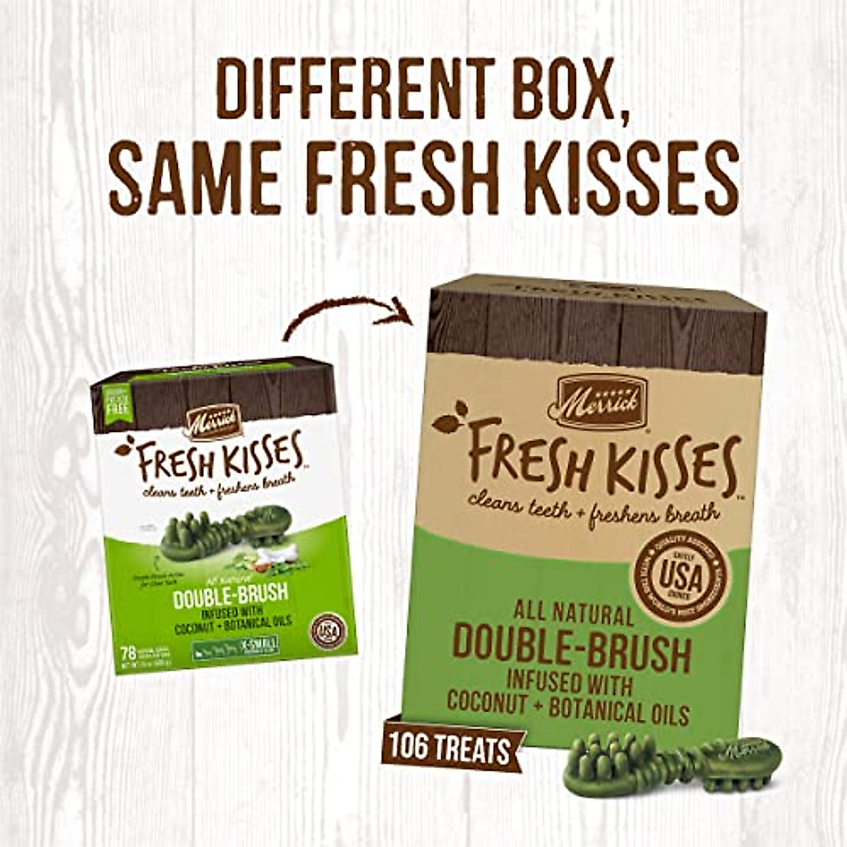 Merrick Fresh Kisses Oral Care Dental Dog Treats For Dogs Extra Small Dogs 5-15 lbs