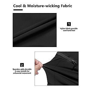 Little Donkey Andy Men’s Ultra-Stretch Quick Dry Lightweight Bermuda Shorts Drawstring Zipper Pocket Hiking Travel Golf Black XXL