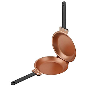 Pancake Maker, Dishwasher Safe Specialty Anthracite Nonstick Copper Double Pan Omelette Pan Flip Pan for Home Kitchen Double sided frying pan