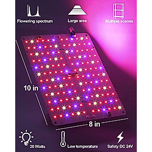 DOMMIA Grow Lights for Indoor Plants, 20W Ultra-Thin Invisible Plant Light, Full Spectrum Led Grow Lamp with 144 LEDs, DIY Assembly Grow Light Strip for Indoor Garden Greenhouse Aquarium Hydroponic