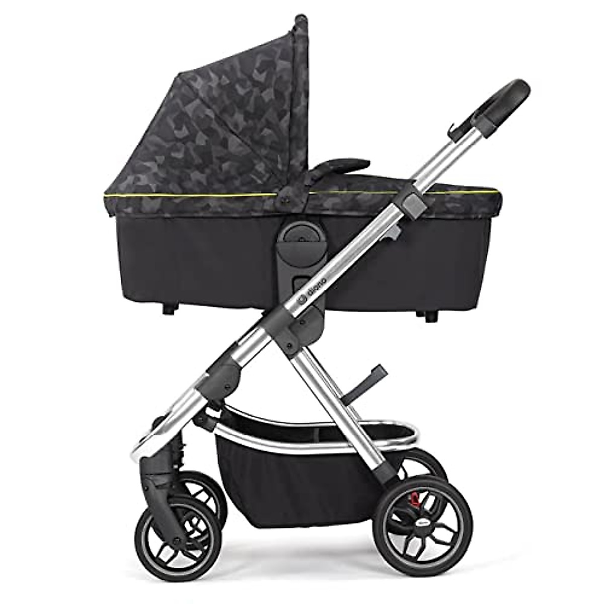 Diono Excurze Luxe Carrycot for Newborn Baby, Stroller Bassinet for Baby, Breathable Mattress for Comfortable Sleeping, Suitable from Birth, Black Camo