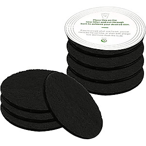 Pack of 8 Compost Bin Charcoal Filters Round Indoor Kitchen Compost Bucket Activated Charcoal Filters Replacements Sheets Universal Size with Sizing Template to 7.25"