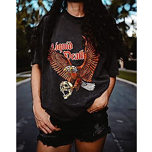 Liquid Death Ride or Die T-Shirt, X-Large Charcoal