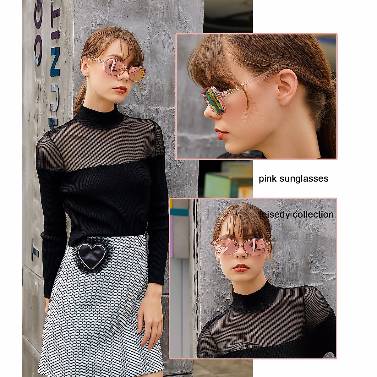 FEISEDY Vintage Womens Polarized Sunglasses UV400 Wrap Around Fashion Shades B2526 (Pink Mirrored, 56)