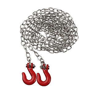 HIRCQOO 1/10 RC Decorations Accessories Mini Metal Trailer Chain with Tow Hook & Winch Anchor Compatible with Traxxas TRX-4 Tamiya CC01 Axial SCX10 Wraith D90 Redcat HSP 1/10 RC Crawler Truck