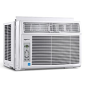 Amazon Basics Window Mounted Air Conditioner with Remote Cools 250 Square Feet, 6000 BTU, White