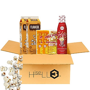 Winona Popcorn butter spray seasoning (1 pack ) (5oz) Flavacol Popcorn seasoning salt (2 pack ) (35oz) Mega Pop popcorn kit, Kettle kit, Dairy and Gluten free, popcorn for popcorn machine (2 pack ) (8oz) Bundled by Hisell3