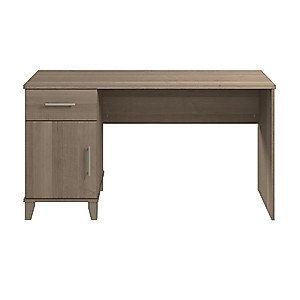 Bush Furniture Somerset 54W Office Desk with Drawer and Storage Cabinet in Ash Gray | Computer Table for Home Office Workspace