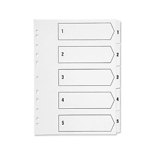 Q-Connect 1-5 Index Multi-Punched Reinforced Board Clear Tab A4 White KF01527