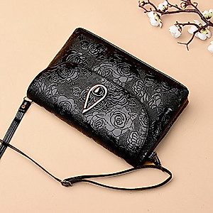 Crossbody Bags for Women,BOLUBILUY Flower Pattern Cover Leather Square Messenger Bag Shoulder Bag Fit for all Style