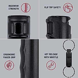 SABRE 2-in-1 Pepper Gel for Self Defense with Detachable Safety Whistle Keychain, 25 Bursts, Can Be Heard Up To 750 Feet (229 Meters), UV Marking Dye, Ergonomic Finger Grip, Fast Flip Top Safety