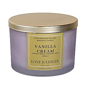 Vanilla Bean Candle | Vanilla Scented Candle | Luxury Soy & Beeswax Candles for Home | 16 oz. Large Jar Candle | Holiday Candles | Warm Vanilla Candle