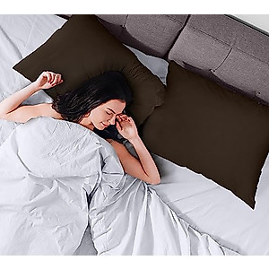 Utopia Bedding Waterproof Pillow Protectors Zippered (2 Pack, Brown) Queen Size, Zippered Pillowcases, Bed Bug Proof Pillow Encasement Covers 20 x 28 Inches