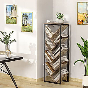 Cutogxon Tree Bookshelf - 9 Tier Floor Standing Tree Bookshelf for CDs/Movies/Books, Small Bookshelf for Small Spaces Bookshelves Wooden Book Storage Organizer Shelves for Bedroom Living Room