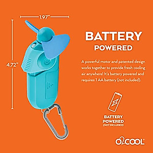 O2COOL Sport Misting Fan, Teal