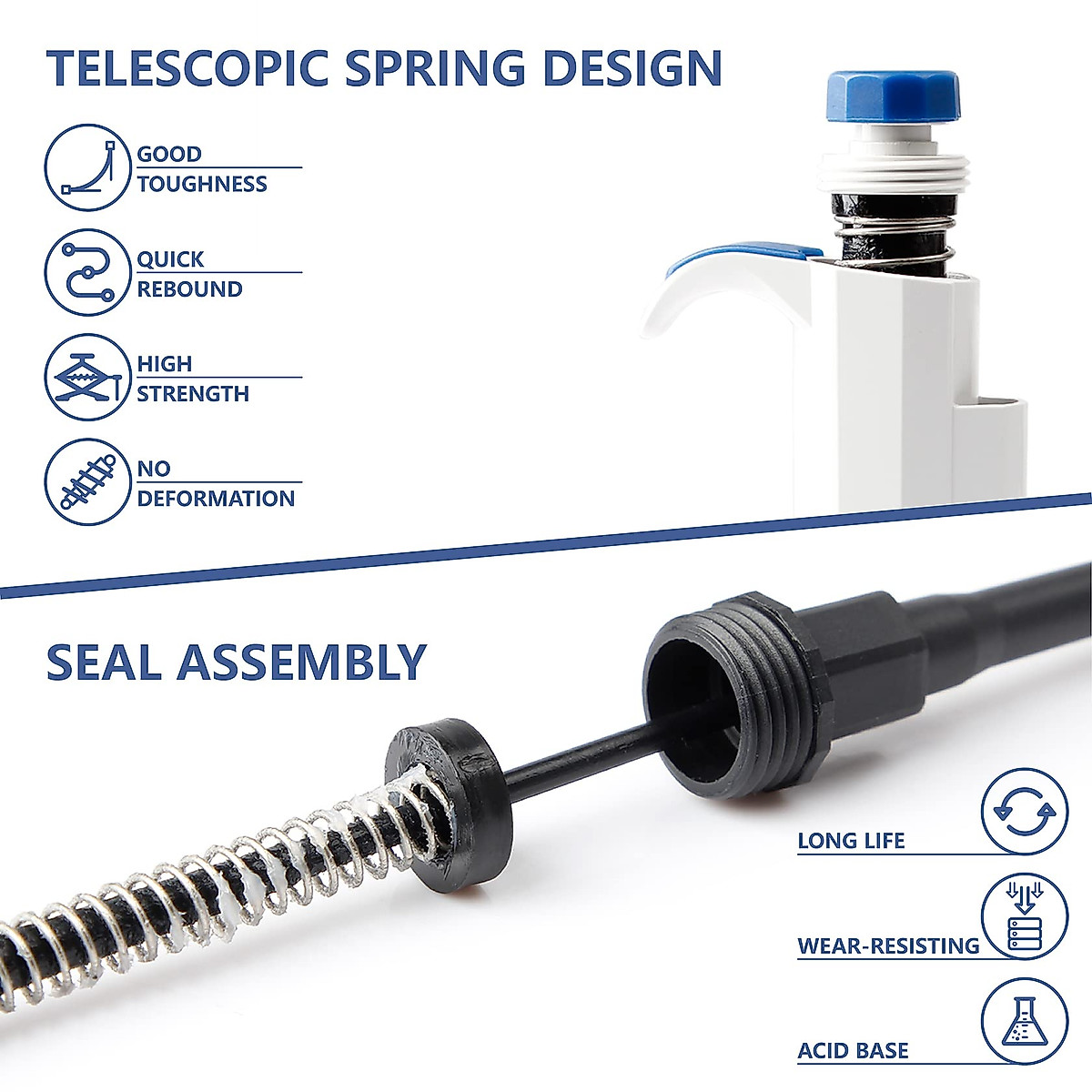 FOUR E'S SCIENTIFIC 100uL-1000uL High-Accurate Single-Channel Manual Adjustable Variable Volume Pipettes