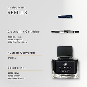 Cross Slim Fountain Pen Refill - Blue/Black
