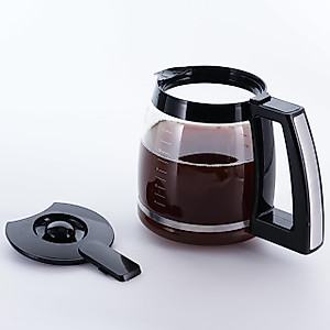 Replacement 12-Cup Glass Carafe, Compatible with Cuisinart Coffee Maker, Replaces DCC-1200PRC (Decorative Stainless-steel Handle)
