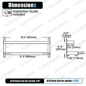 KOKOSIRI 32'' Towel Bars Bathroom 2-Tiers Ladder Bath Towel Hook Wall Mount Square Robe Hook Coat Hook Brushed Gold B5008BG-L32+B1010BG-P2