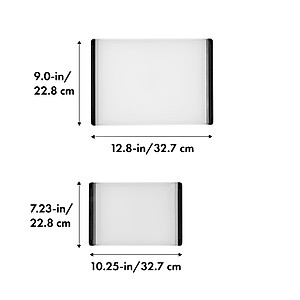 OXO Good Grips 2-Piece Plastic Cutting Board Set (Pack of 1),Clear + OXO Good Grips Plastic Utility Cutting Board 14.7" x 10.3"