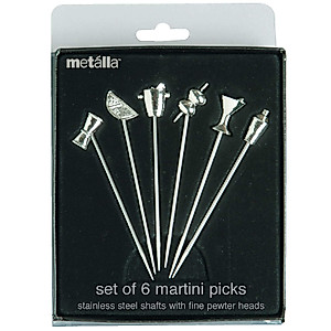Prodyne Stainless Steel & Pewter Martini Picks (Set Of 6),Silver