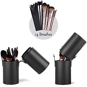 Narwey Makeup Brush Holder Travel Brushes Case Bag Cup Storage Dustproof for Women (Black)