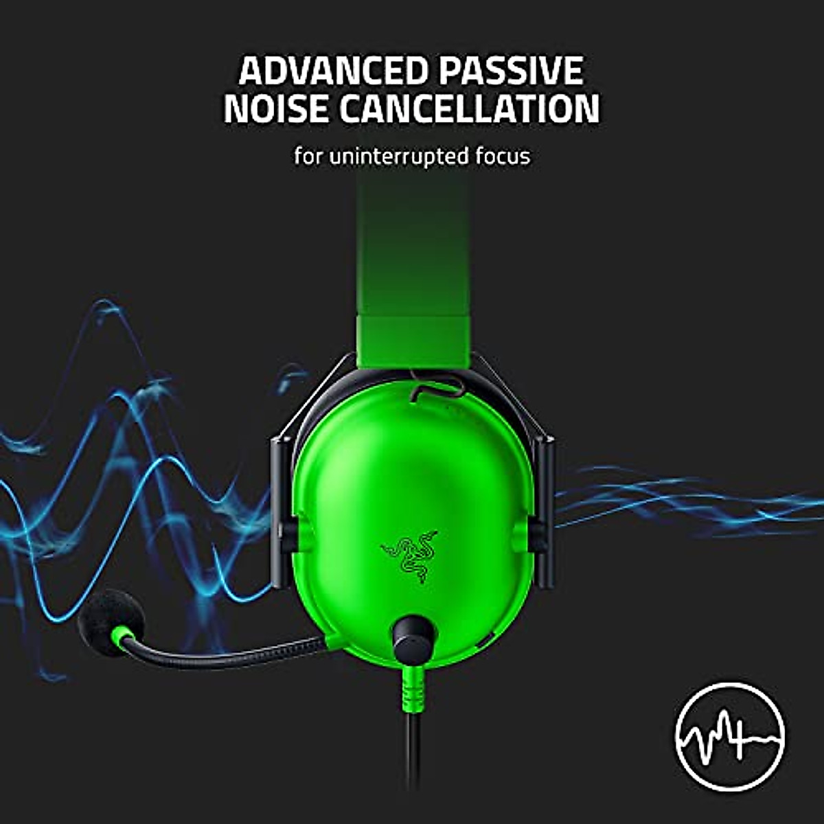 Razer BlackShark V2 X Gaming Headset: 7.1 Surround Sound - 50mm Drivers - Memory Foam Cushion - for PC, PS4, PS5, Switch, Xbox One, Xbox Series X|S, Mobile - 3.5mm Audio Jack – Green