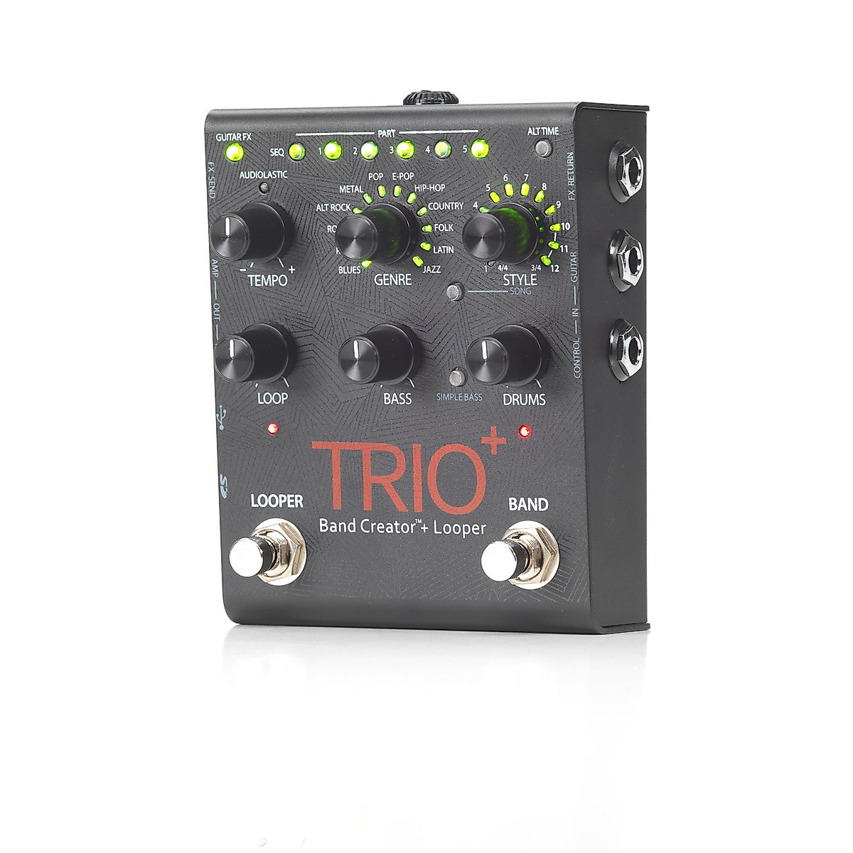 Digitech Trio+ Band Creator + Looper w/ Patch Cables and Power Supply