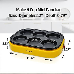 Aoruru Pancakes Maker Nonstick Electric Egg Frying Pan for Mini Crepe Fried Egg