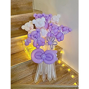 100pcs 260 Balloons Clear Long Balloons for Balloon Garland, Premium Quality Latex Skinny Magic Twisting Balloon Animals Balloons for Birthday Christmas Party Decorations