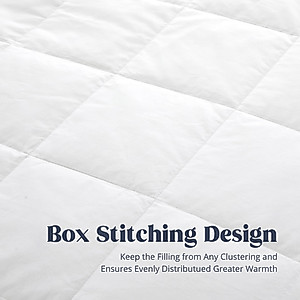 puredown® Blankets Queen Size - Soft Lightweight Down Blanket for All Seasons, Cozy Warm Luxury Bed Blanket with Satin Trim, Cotton Cover, White (90"X90")